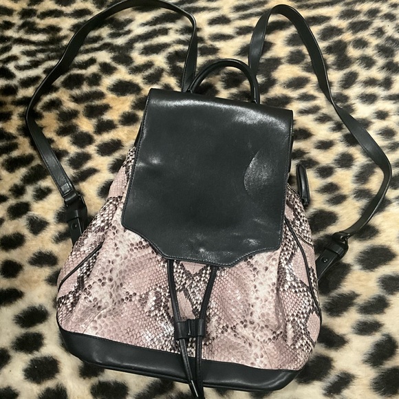 rag & bone | Bags | Rag Bone Fawn Python Pilot Backpack Black Snakeskin ...